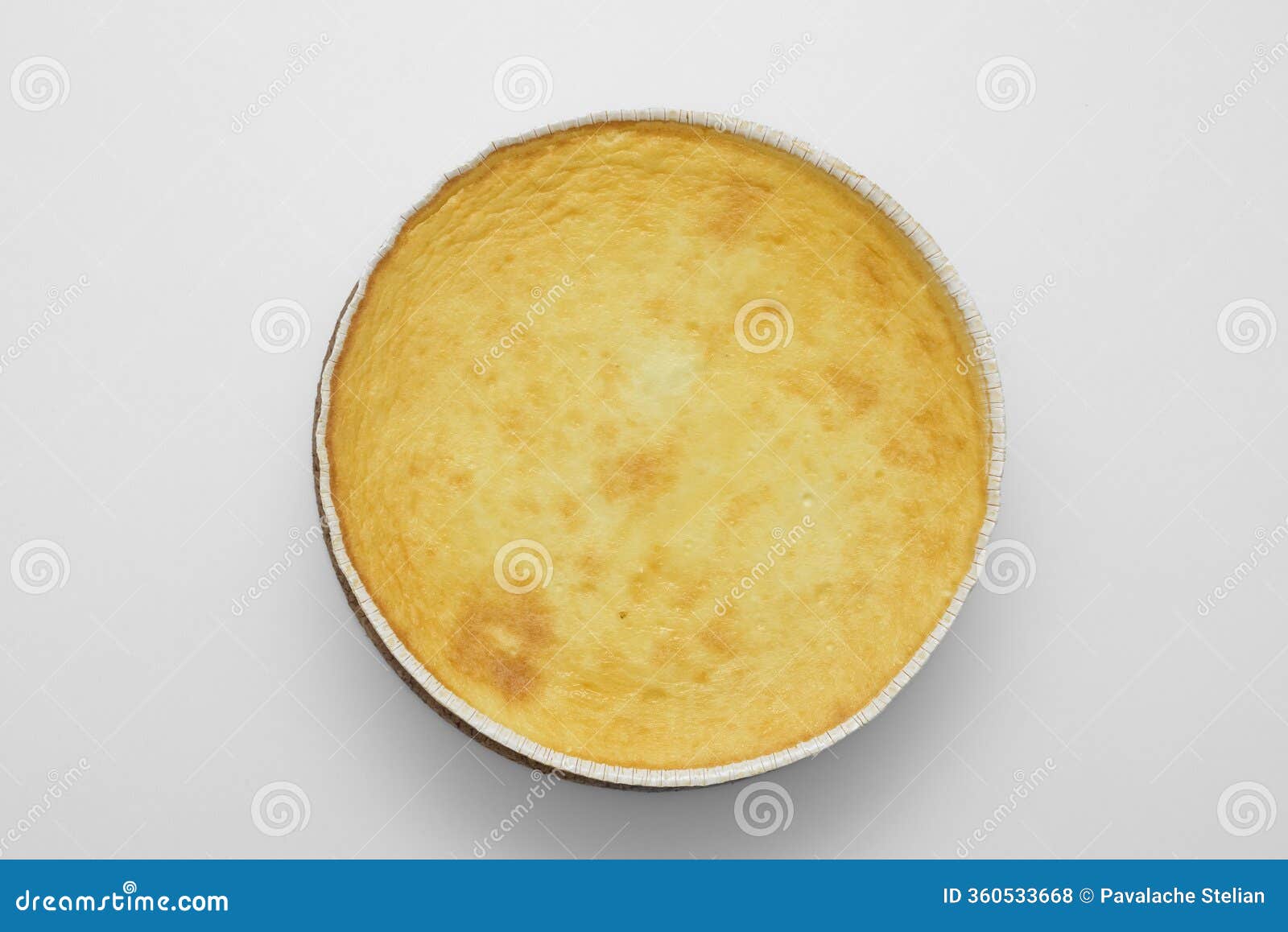 Golden Baked Cheesecake - Top View Stock Photo - Image of texture ...