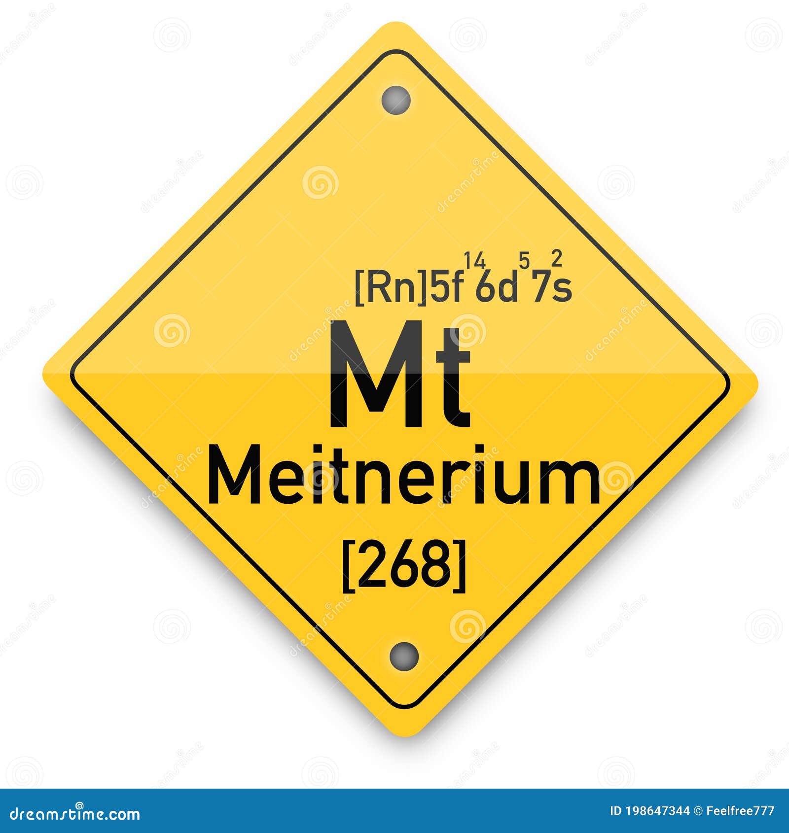 Meitnerium On Periodic Table Of The Elements, With Element Symbol Mt ...