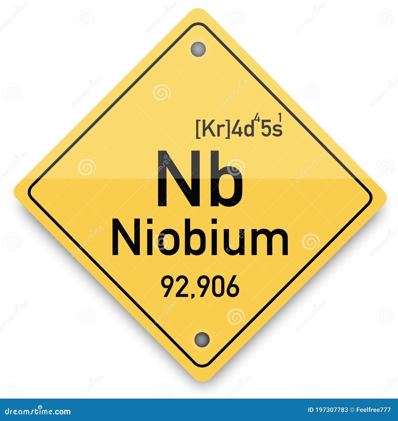 Niobium, Nb, Periodic Table Element Vector Illustration | CartoonDealer ...