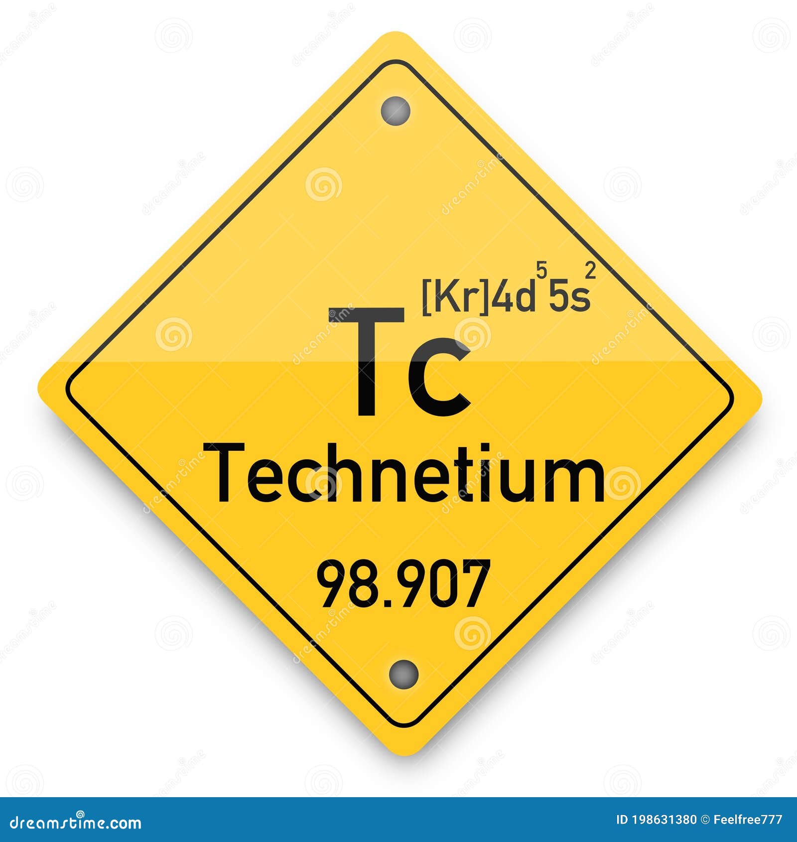 Technetium On Periodic Table Of Elements, Metal With Symbol Tc Vector ...