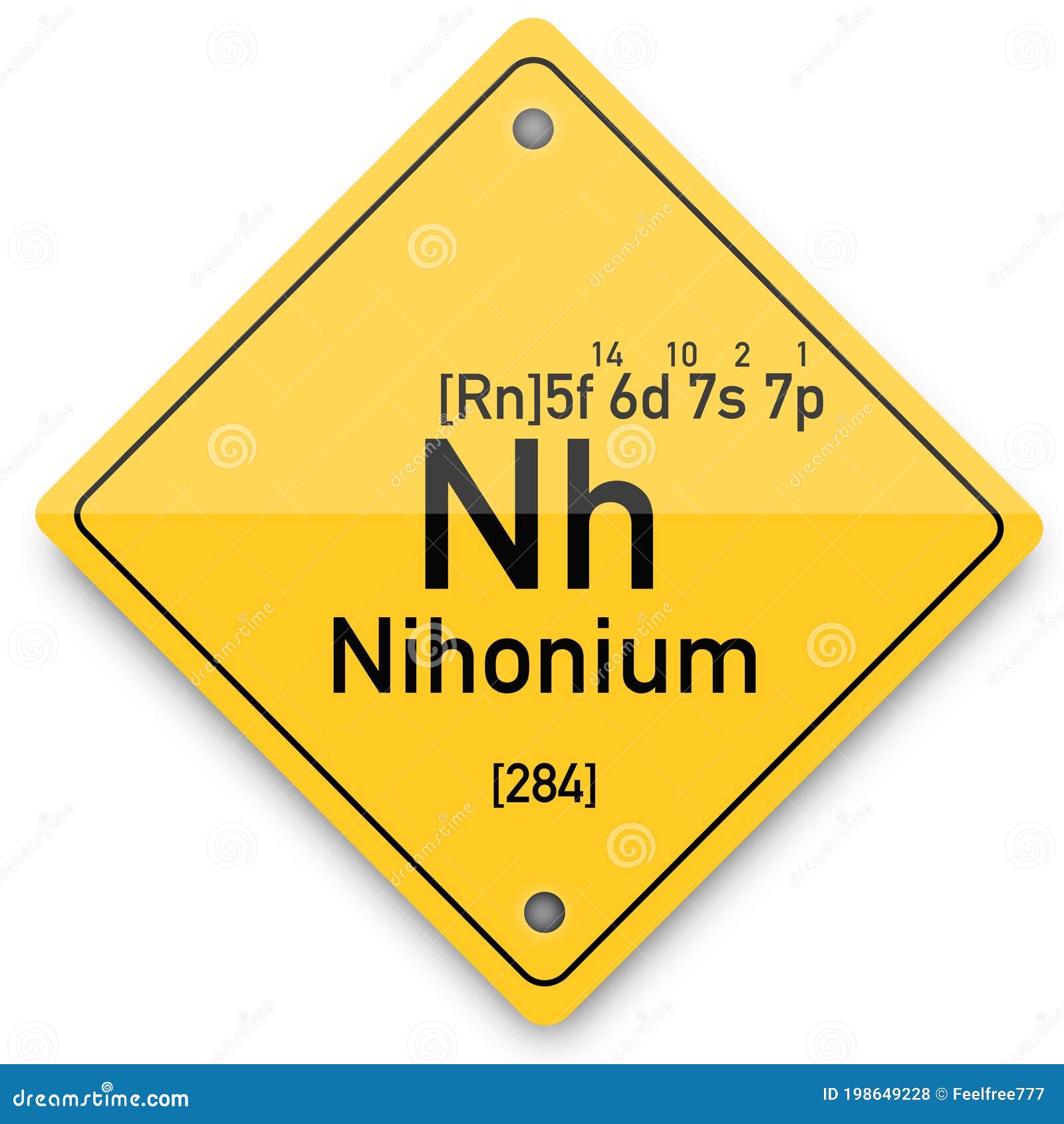 Nihonium On Periodic Table Of The Elements, With Element Symbol Nh ...