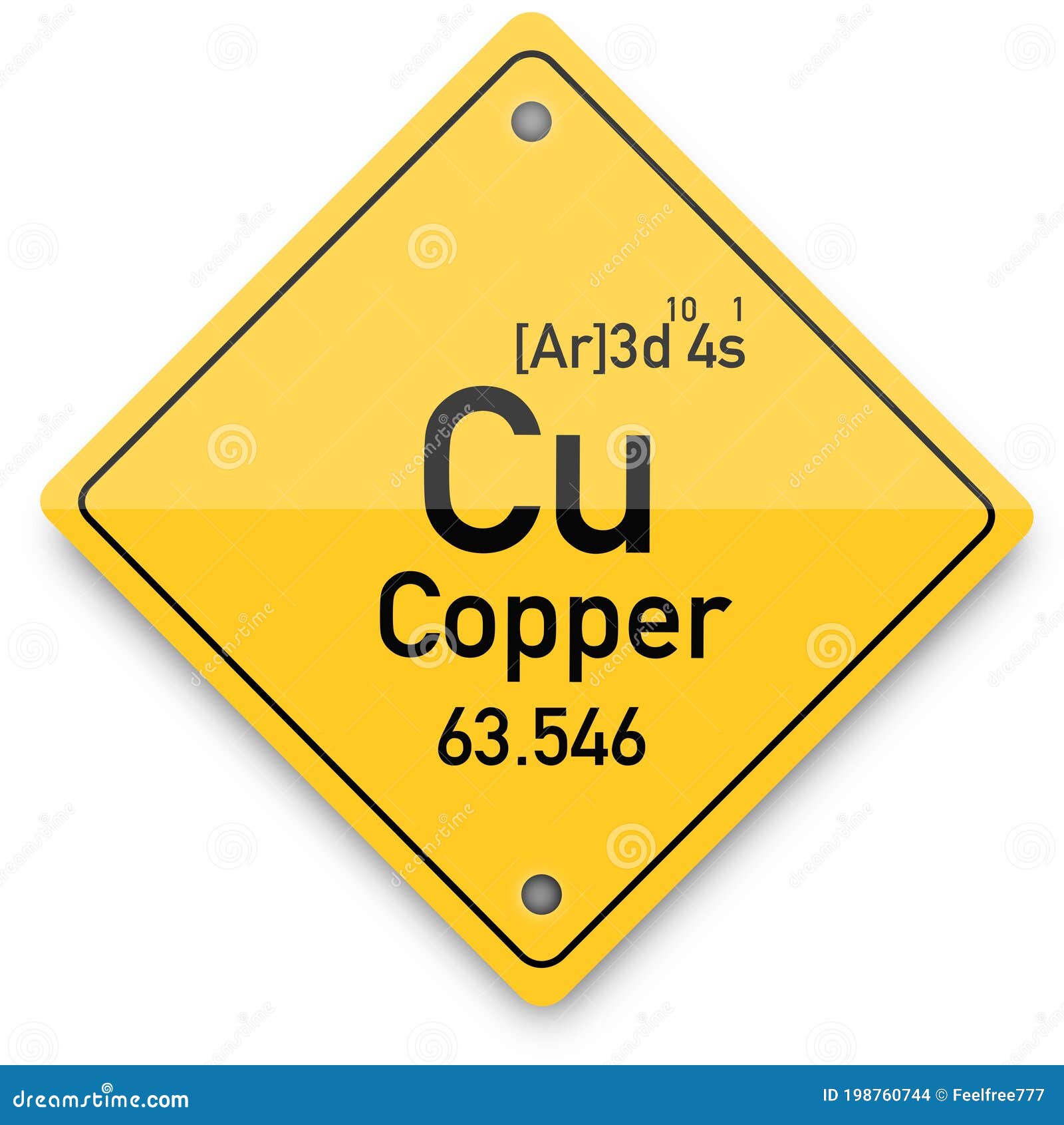 Copper On Periodic Table Of The Elements, With Element Symbol Cu ...