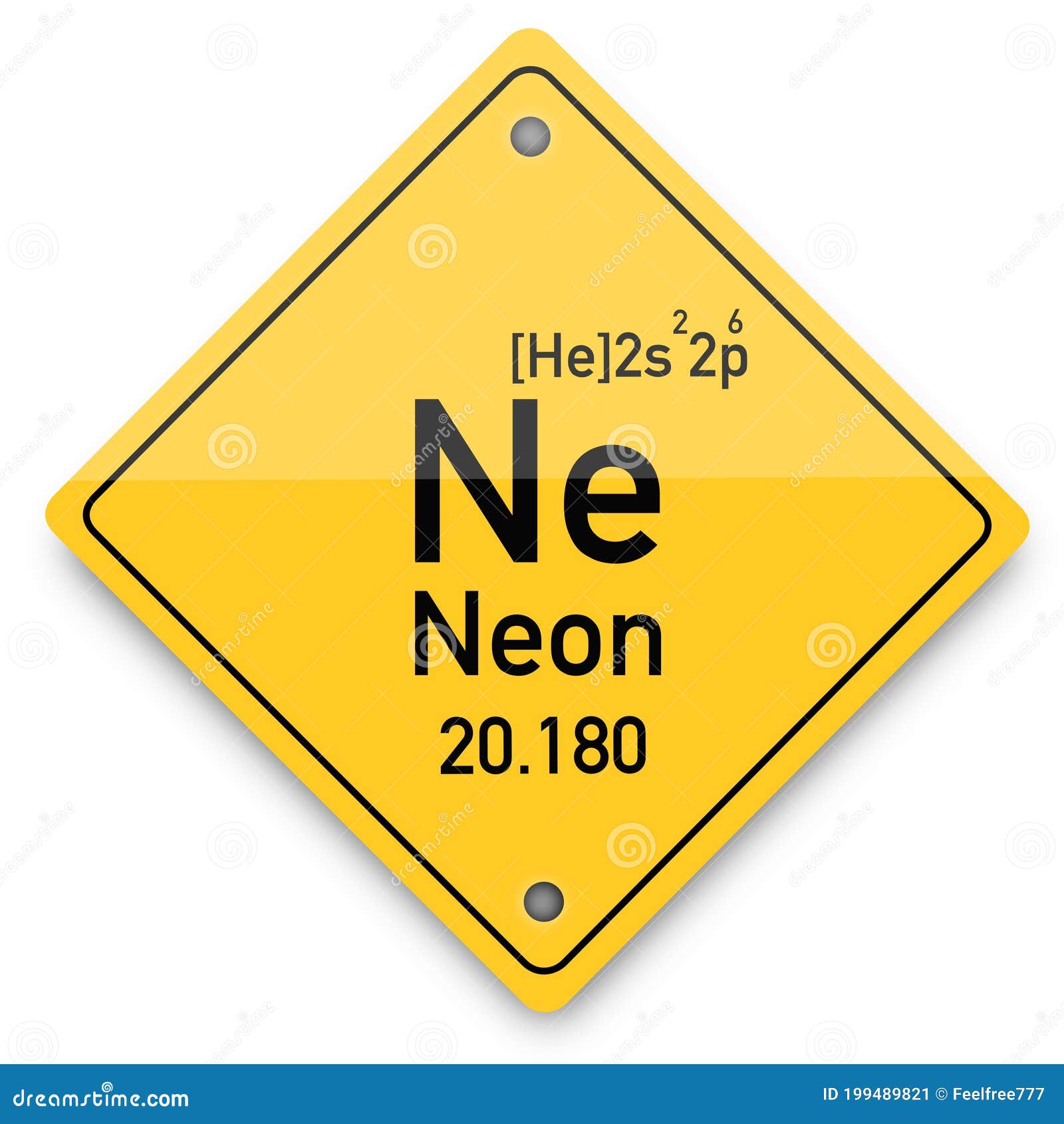 Neon, Ne, Periodic Table Element Royalty-Free Stock Image ...