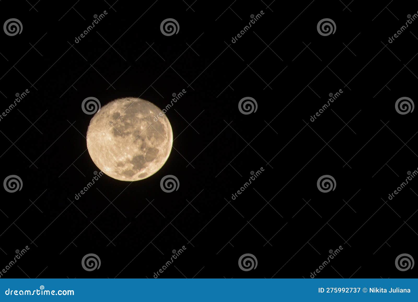 Perfectly round moon. stock image. Image of monochrome - 275992737