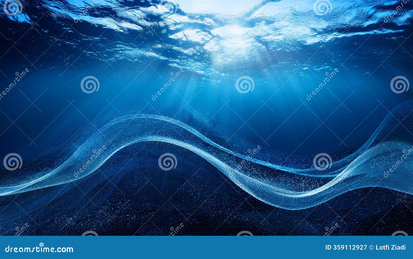 Perfectly Seamless of Deep Blue Ocean Waves from Underwater Background ...
