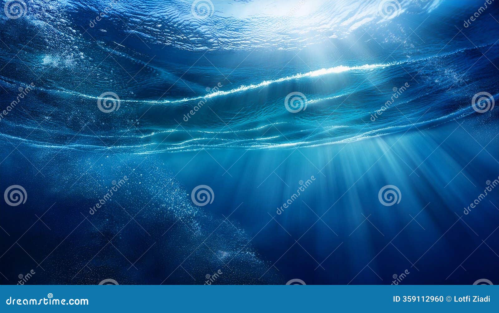 Perfectly Seamless of Deep Blue Ocean Waves from Underwater Background ...
