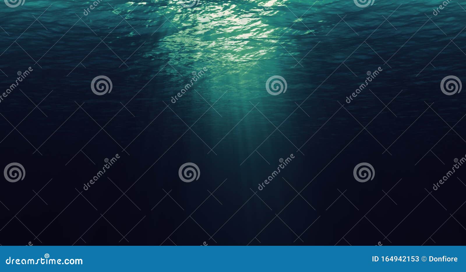 Seamless Loop of Deep Blue and Green Ocean Waves from Underwater ...