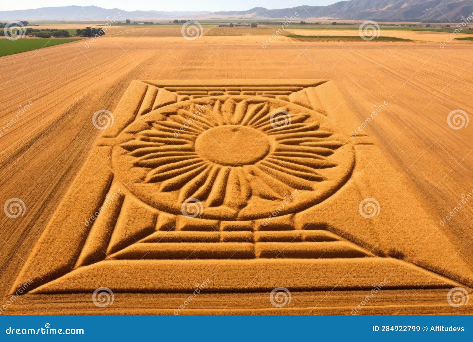 Perfectly Symmetrical Square Crop Circle Formation Stock Illustration ...