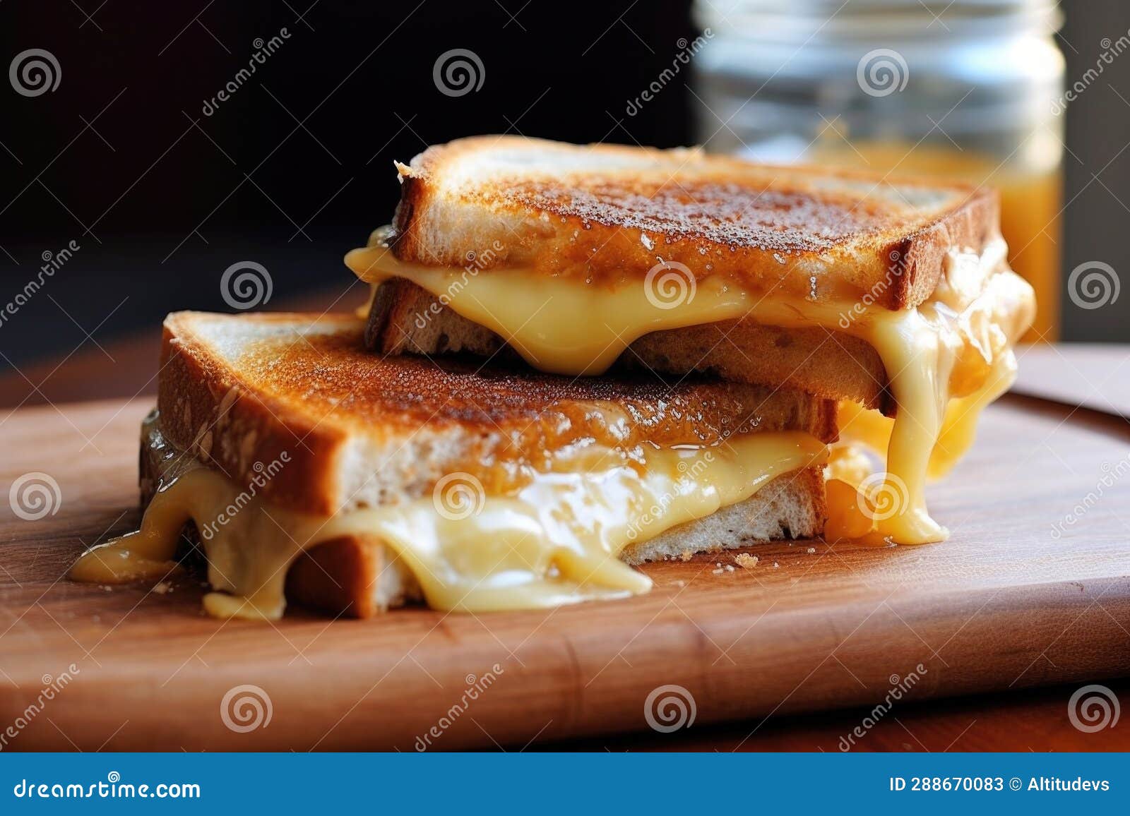Perfectly Toasted Bread and Melted Cheese for a Sandwich Stock Image ...
