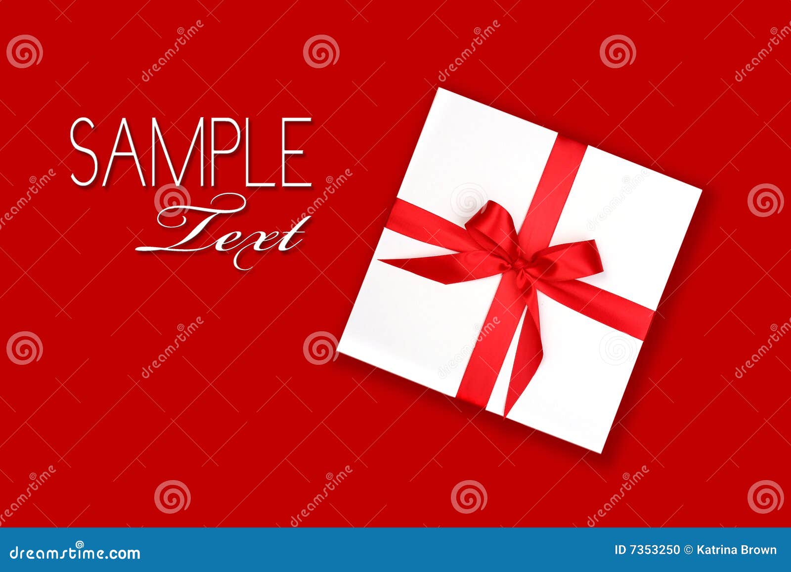 Perfectly Wrapped Holiday Gift with Red Ribbon and Stock Illustration ...