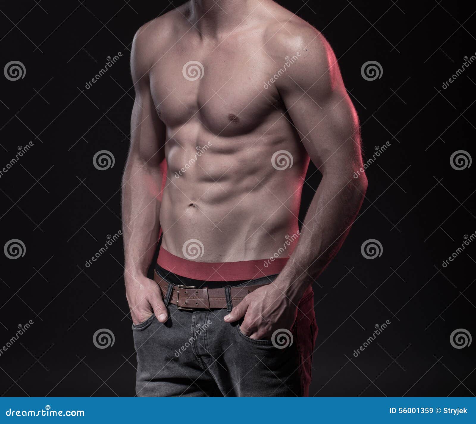 Perfekt Manlig Kropp Med Sixpack Fotografering för Bildbyråer - Bild av ...