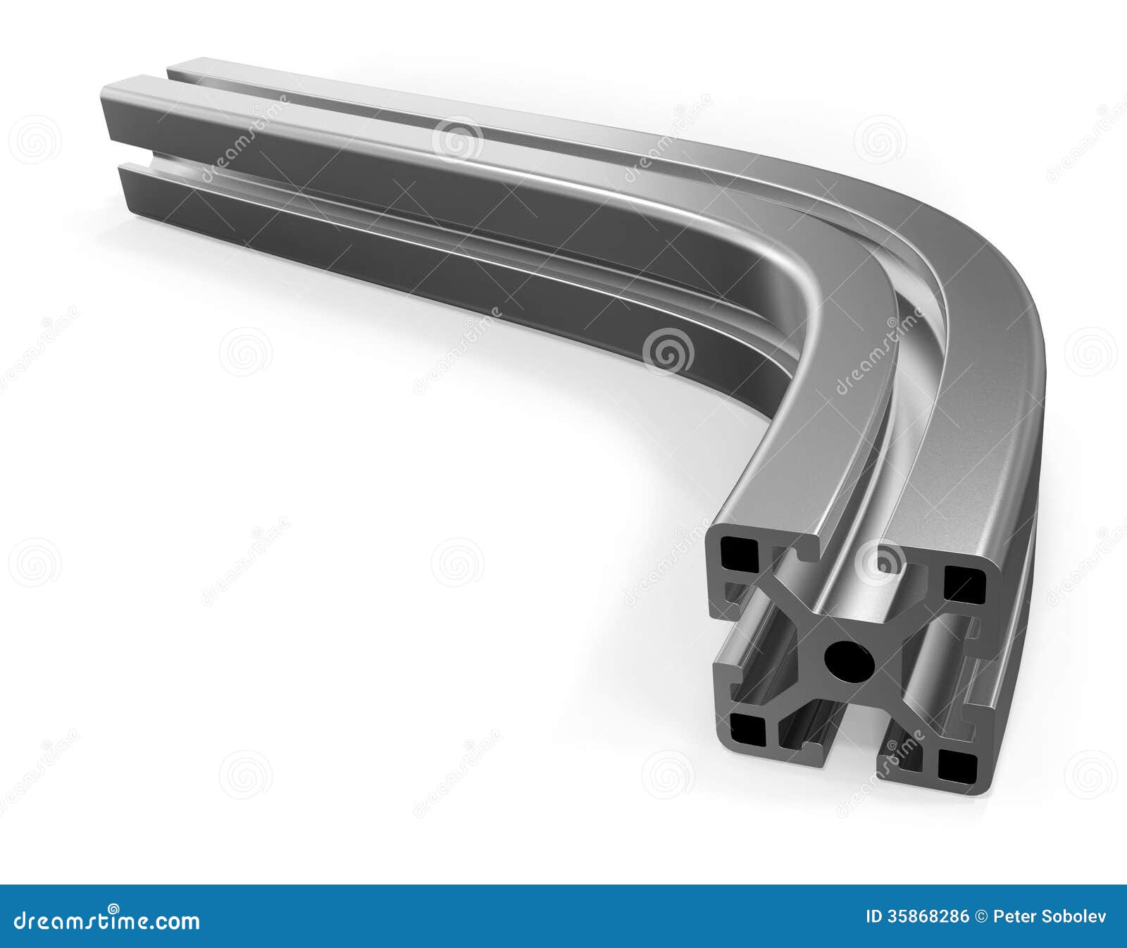 Perfil de aluminio curvado stock de ilustración. Ilustración de curva ...