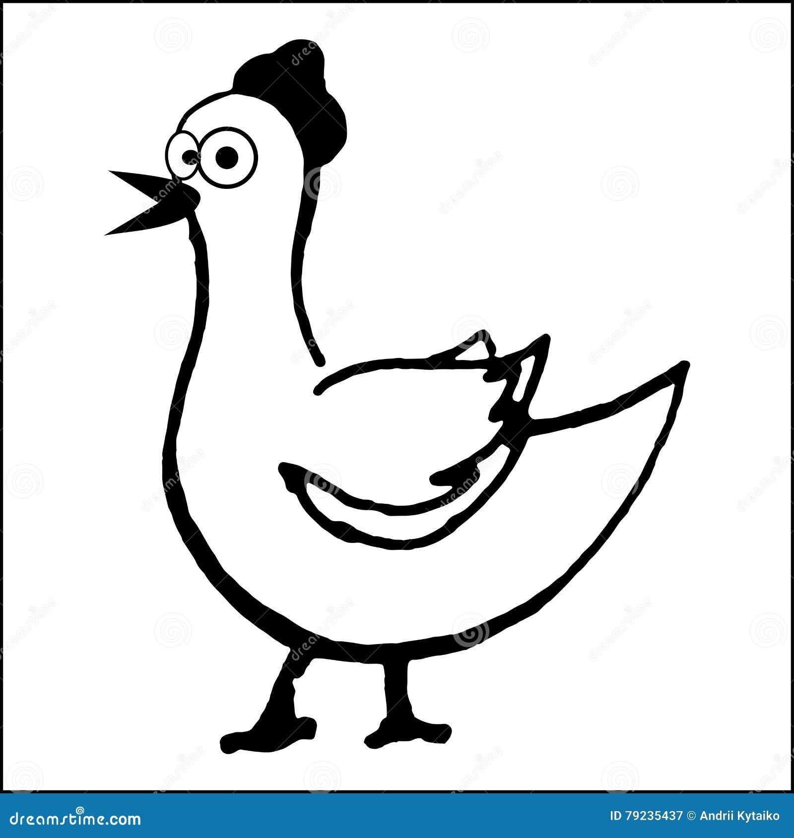 Perfil del pollo ilustración del vector. Ilustración de divertido ...