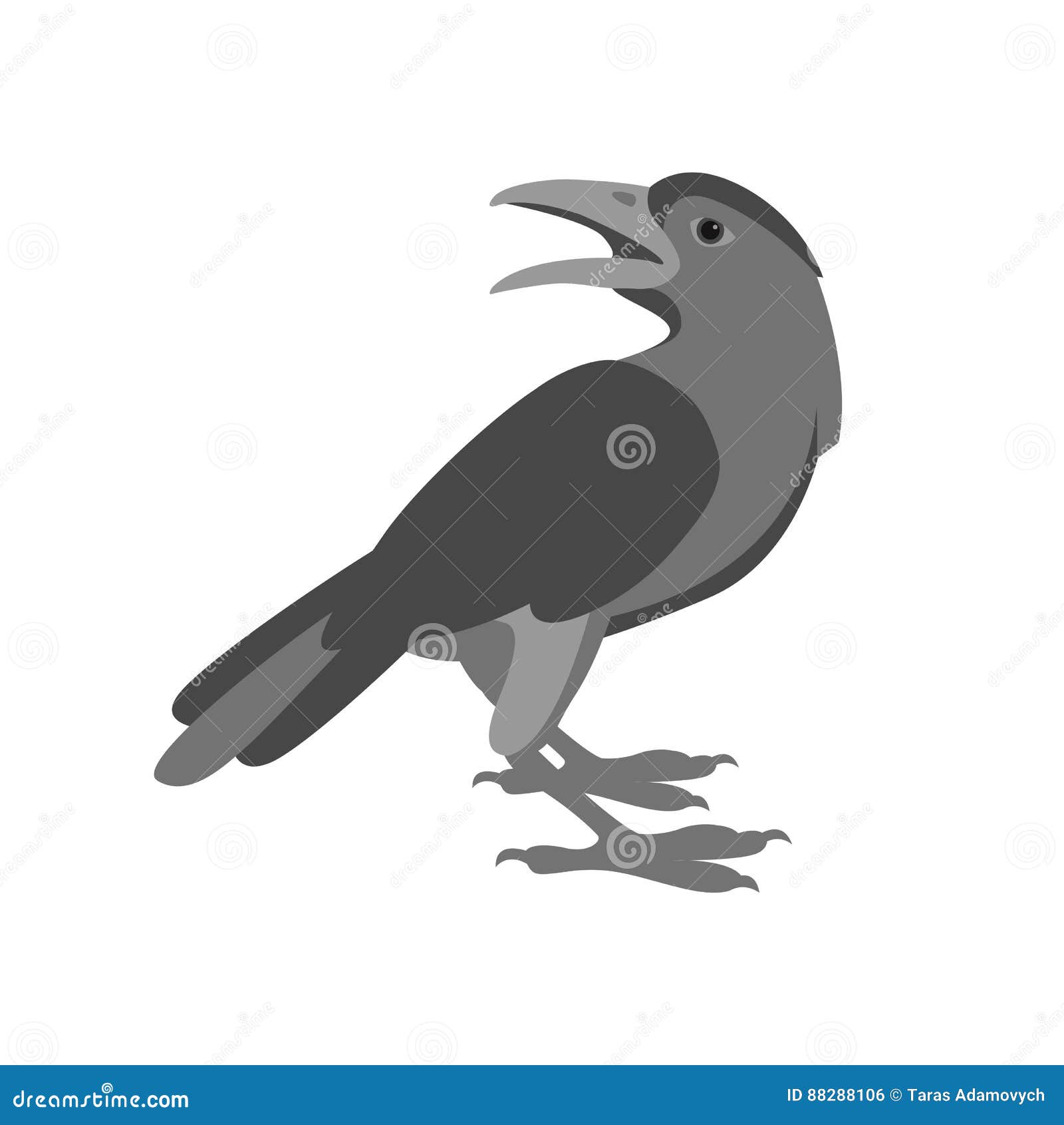 Perfil Plano Del Estilo Del Ejemplo Del Vector Del Cuervo Ilustración ...