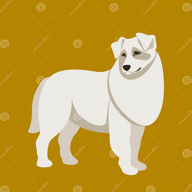 Perfil Plano Del Estilo Del Ejemplo Blanco Del Vector Del Perro ...