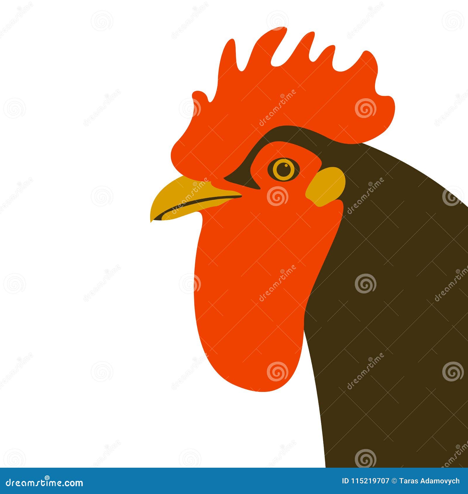 Perfil Plano Del Estilo Del Ejemplo Principal Del Vector Del Gallo ...