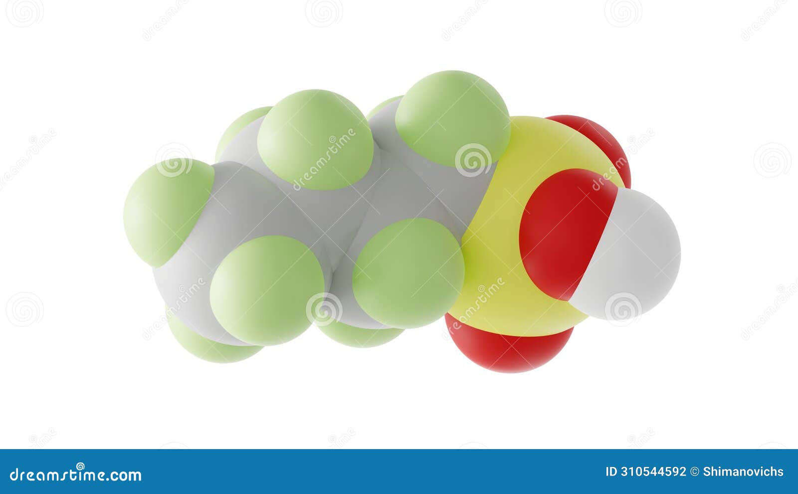 Perfluorobutanesulfonic Acid Molecule, Pfbs, Molecular Structure ...