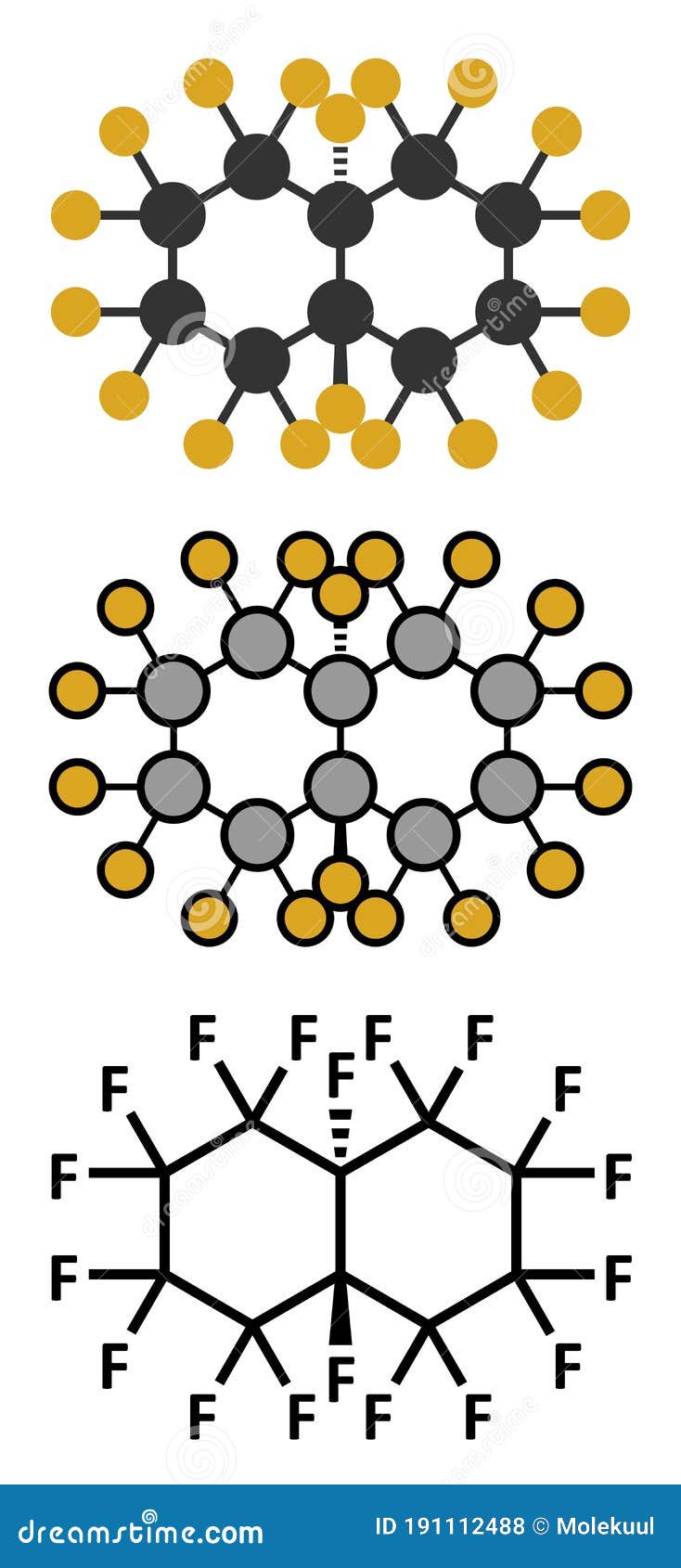 Perfluorodecalin Fluorocarbon Molecule. Used As Component Of Artificial ...