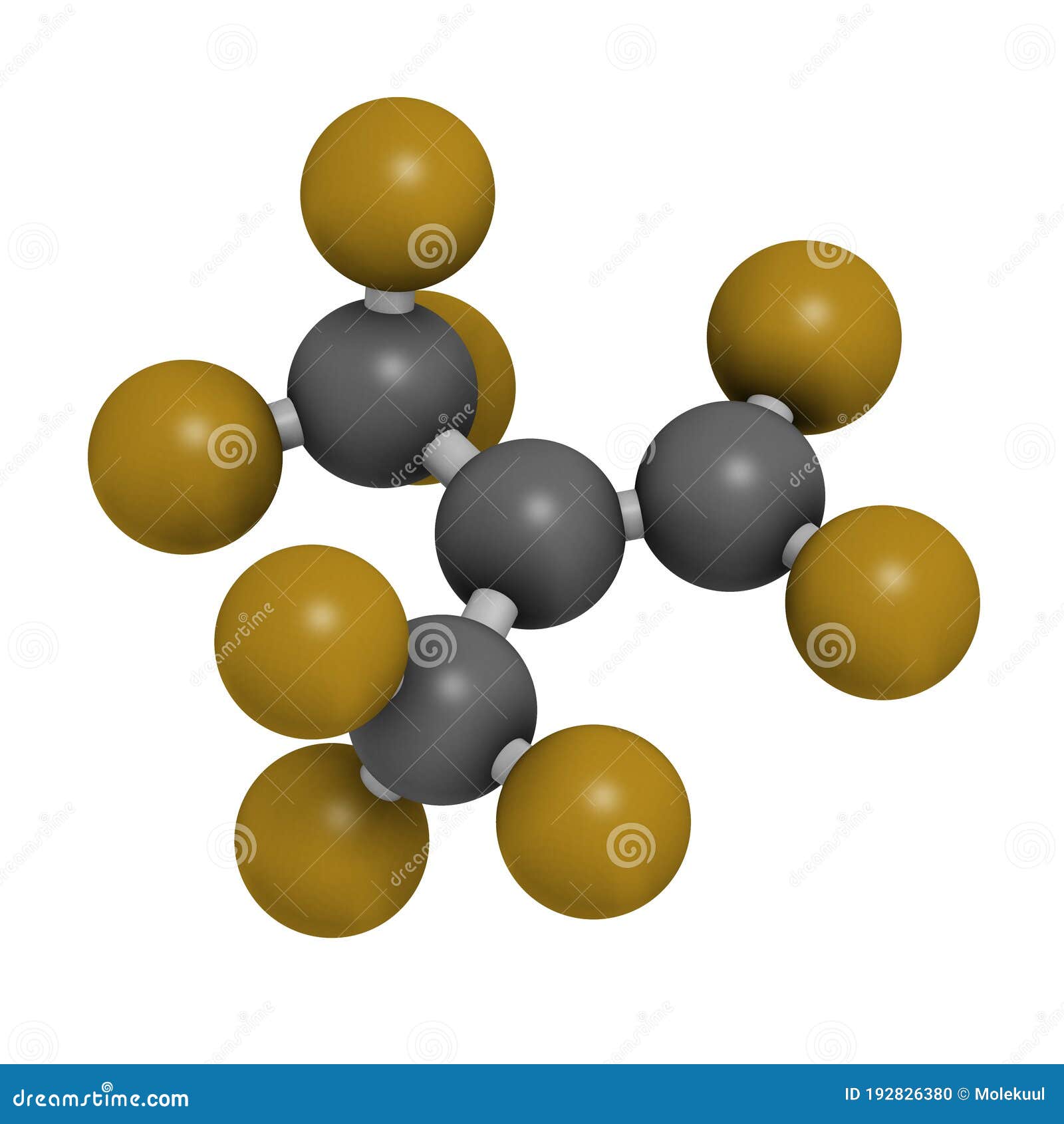 Perfluoroisobutene Fluorocarbon Molecule. 3D Rendering Stock Photo ...