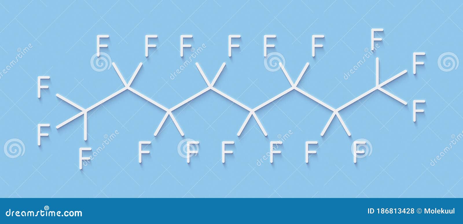 Perfluorooctane Molecule. Skeletal Formula. Stock Illustration ...