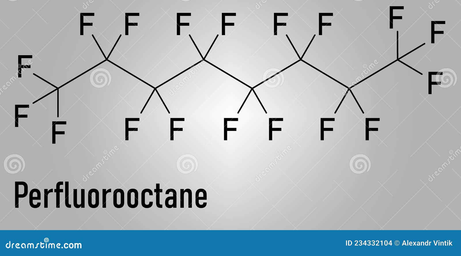 Perfluorooctane or Octadecafluorooctane Molecule. Skeletal Formula ...
