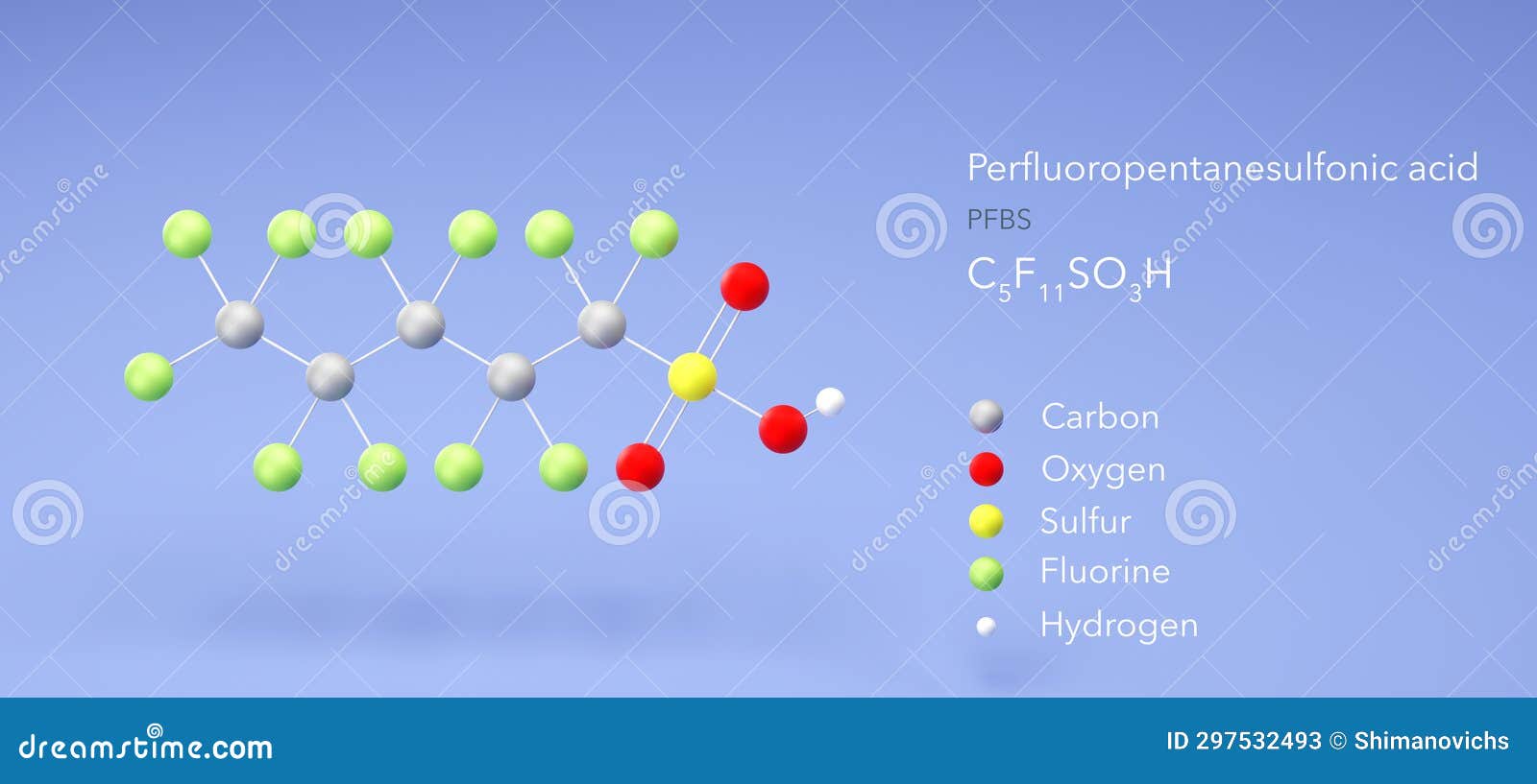 Perfluoropentanesulfonic Acid Molecule, Molecular Structures ...