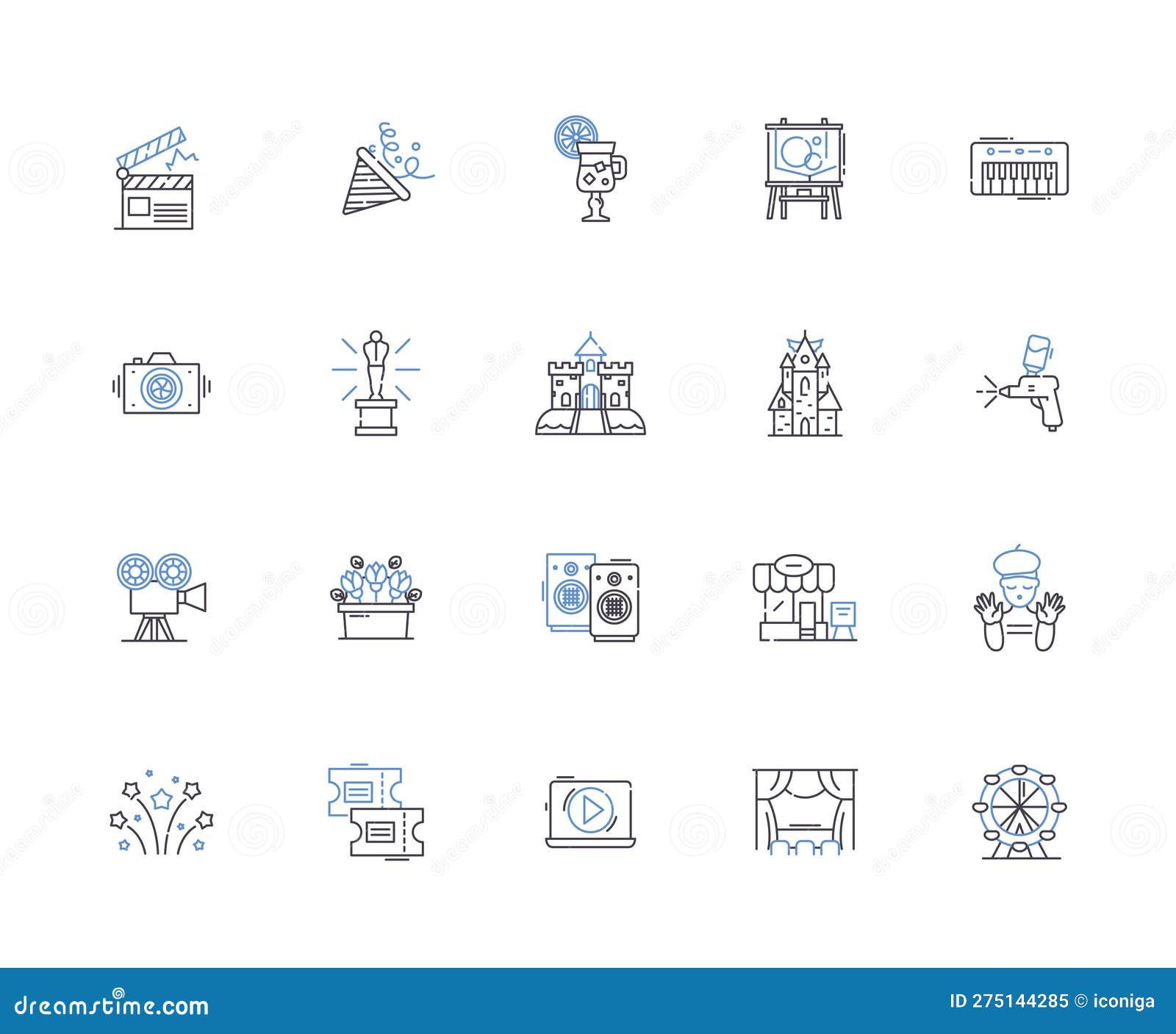 Perfomance Marketing Outline Icons Collection. Performance, Marketing ...