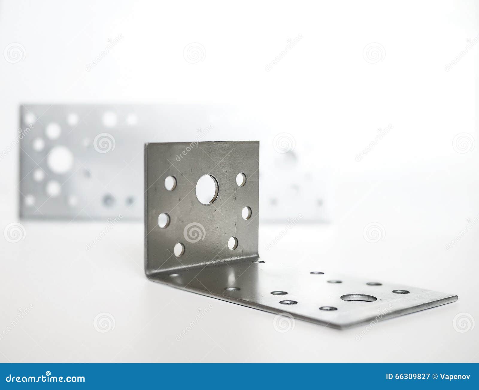 Perforated angle fastener stock image. Image of steel - 66309827