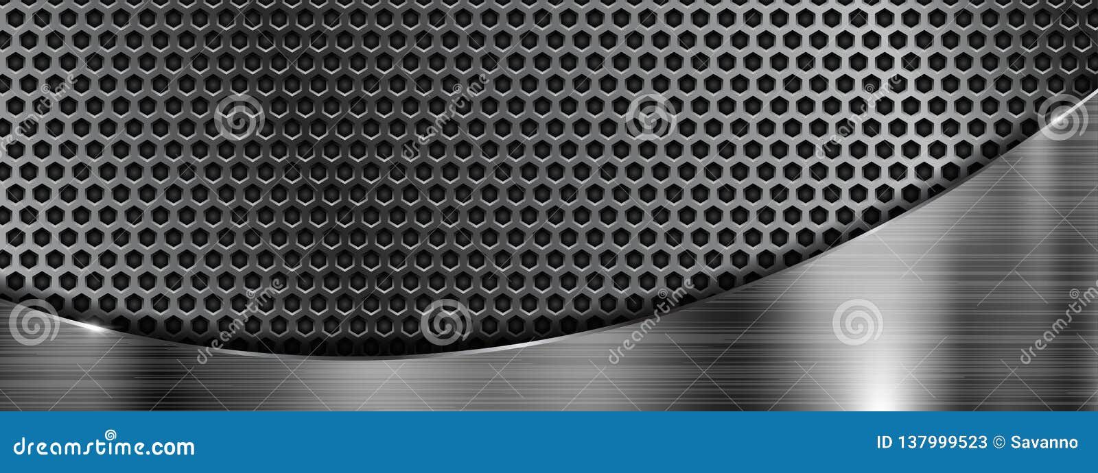 Perforated Background with Metal Shiny Wave Plate Stock Vector ...