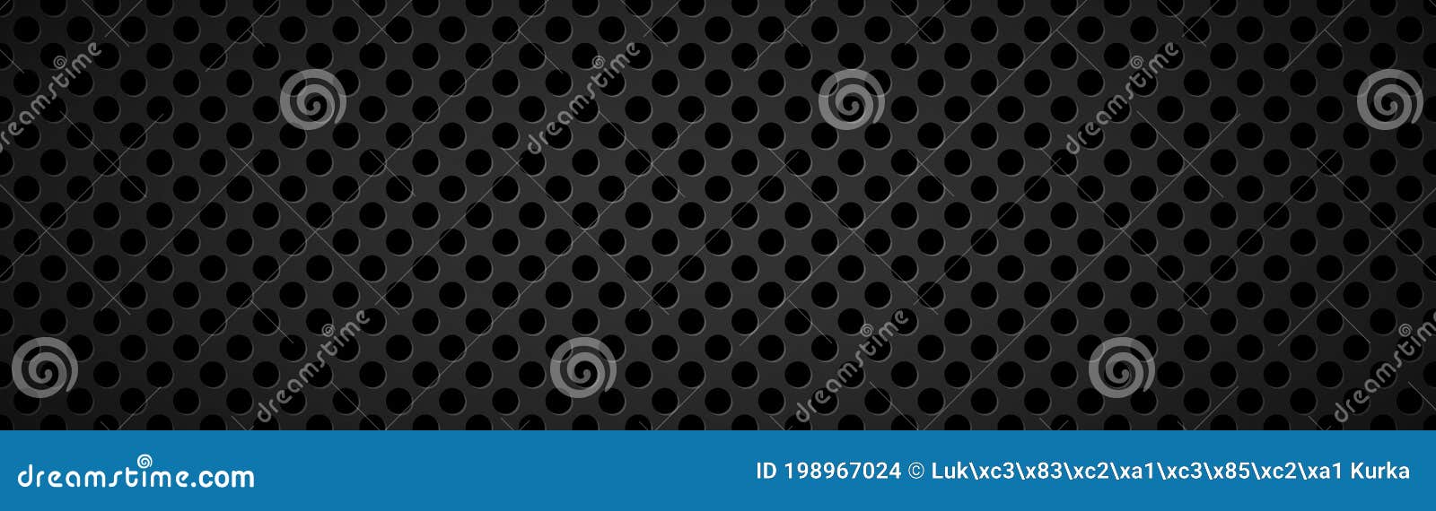 Perforated Black Metallic Header. Abstract Stainless Steel Banner Stock ...