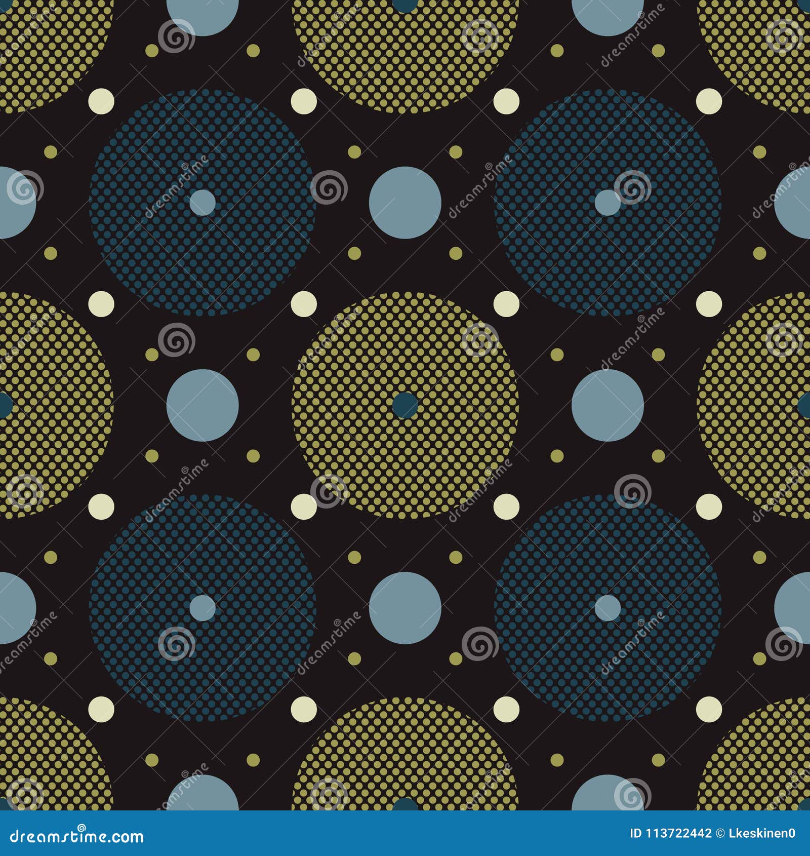 Perforated Circle Seamless Pattern Stock Vector - Illustration of ...