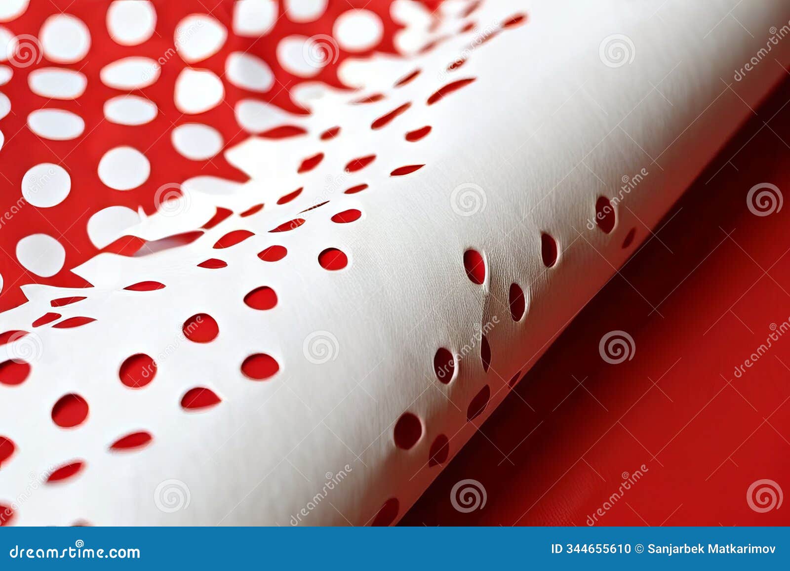 Through the Perforated Edge of a Sheet of Paper a Dotted Pattern Stock ...