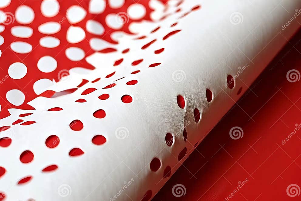 Through the Perforated Edge of a Sheet of Paper a Dotted Pattern Stock ...