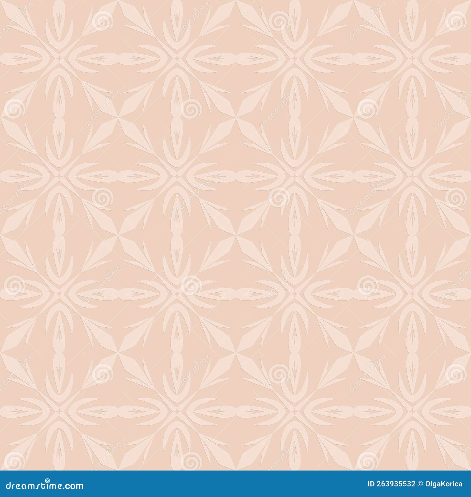Perforated Embossed Seamless Pattern on Beige, Arabic Arabesque Style ...