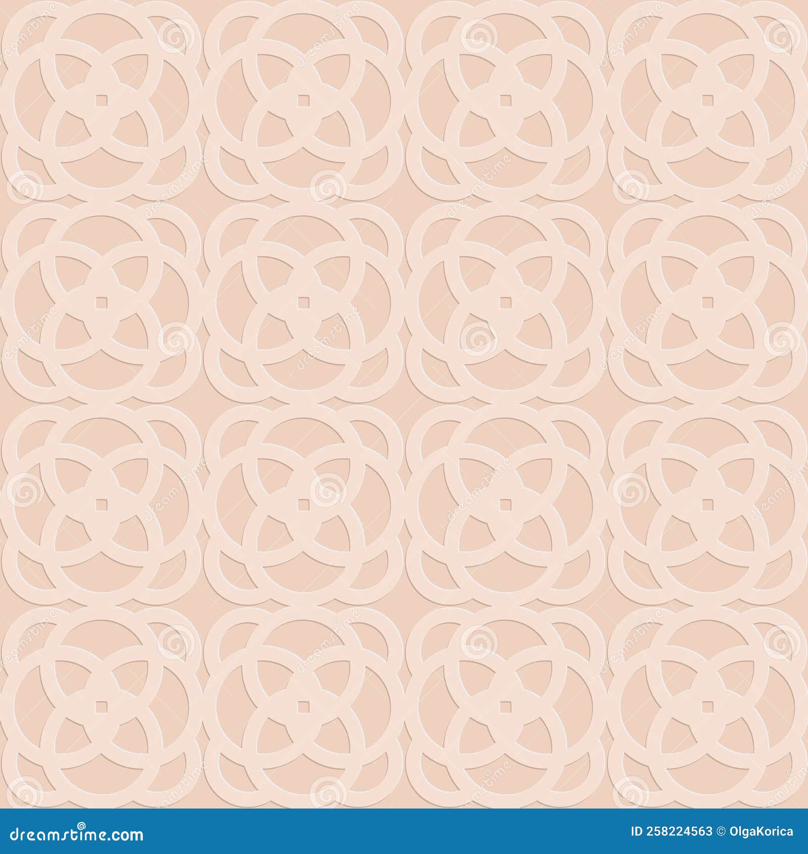Perforated Embossed Seamless Pattern on Beige Background, Arabic ...