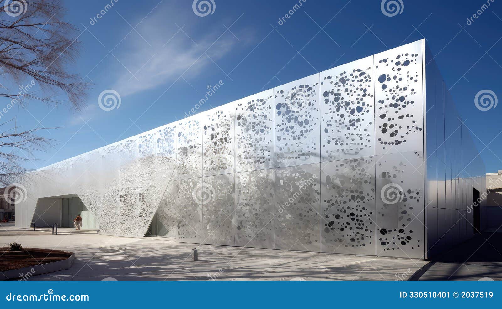Perforated Facade Sheet Metal Stock Illustration - Illustration of ...