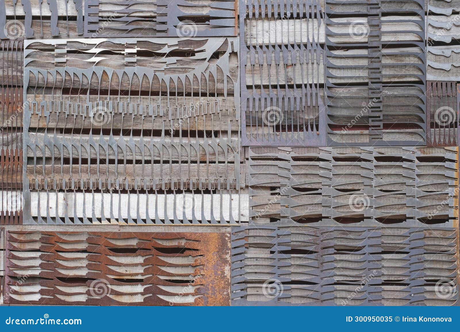 Perforated Iron Rusty Plates with Perforations in Shape of Various ...
