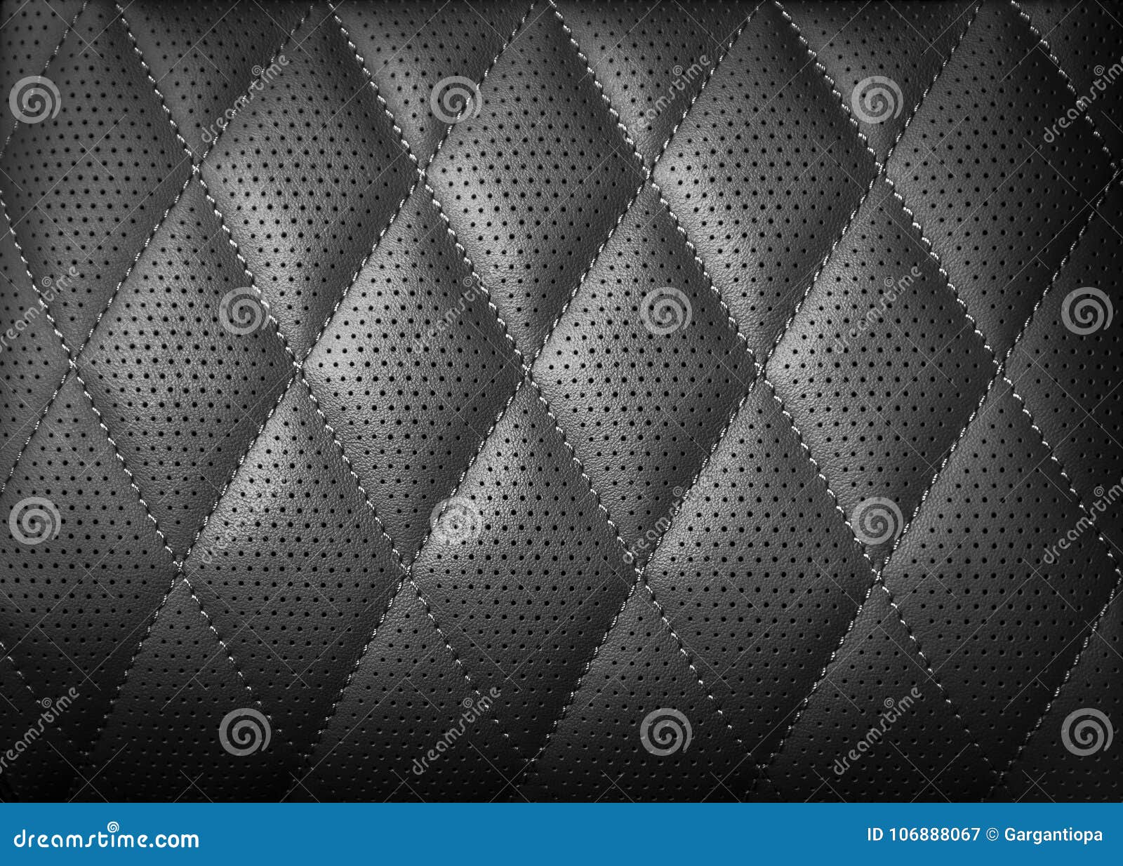 Perforated Leather Texture Background for Design, Dark Black. Stock ...
