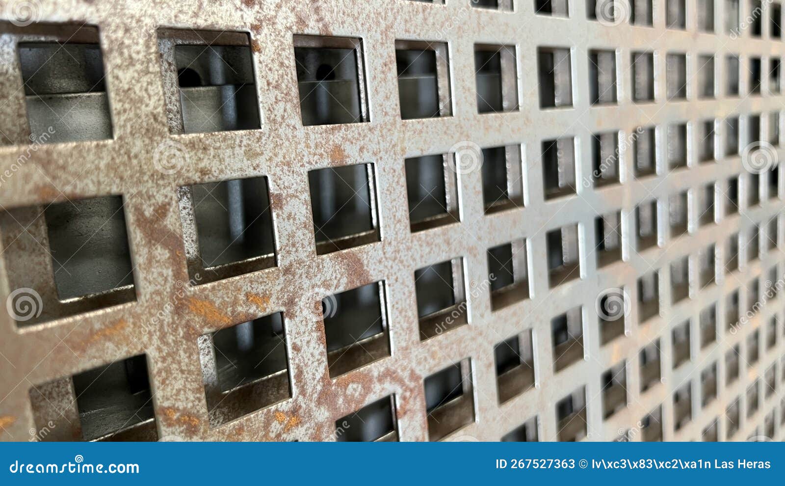 Perforated Metal Fence. Metal Sheet Panel Fence Stock Image - Image of ...