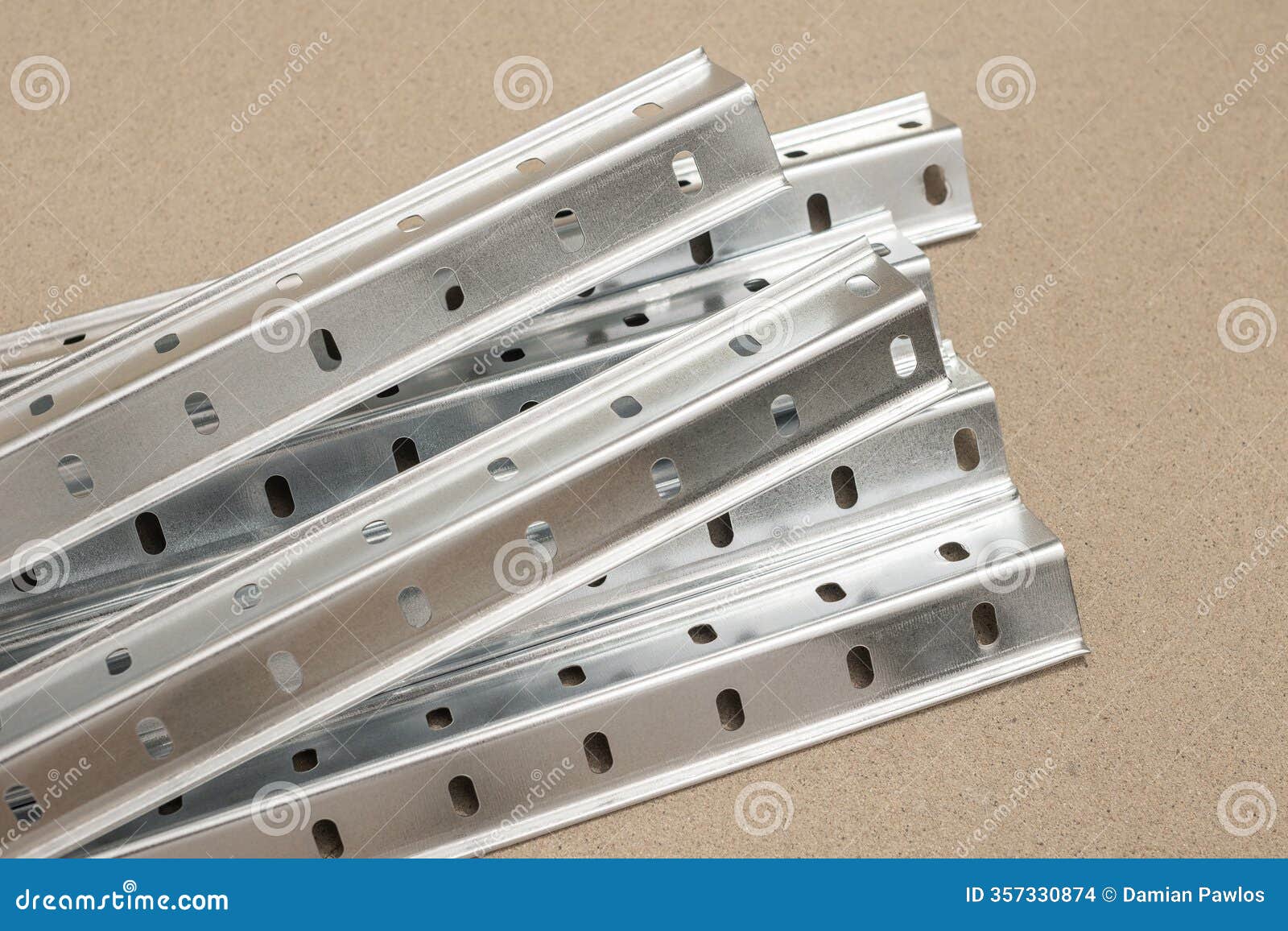 Perforated Metal Profile Corners for Adjustable Shelving Unit on Beige ...