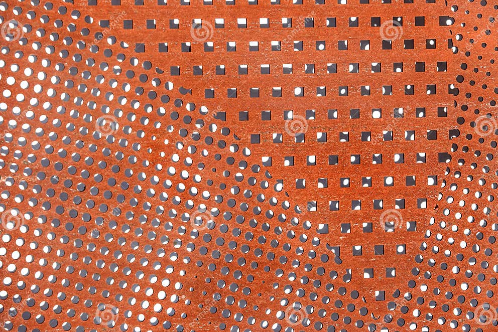 Perforated Metal Rusty Surface Stock Photo - Image of backdrop, rust ...