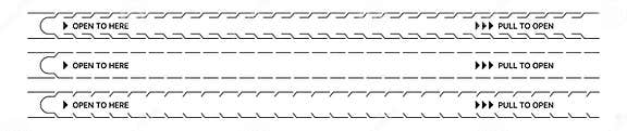 Perforated OPEN TO HERE Pull Tabs Stock Illustration - Illustration of ...