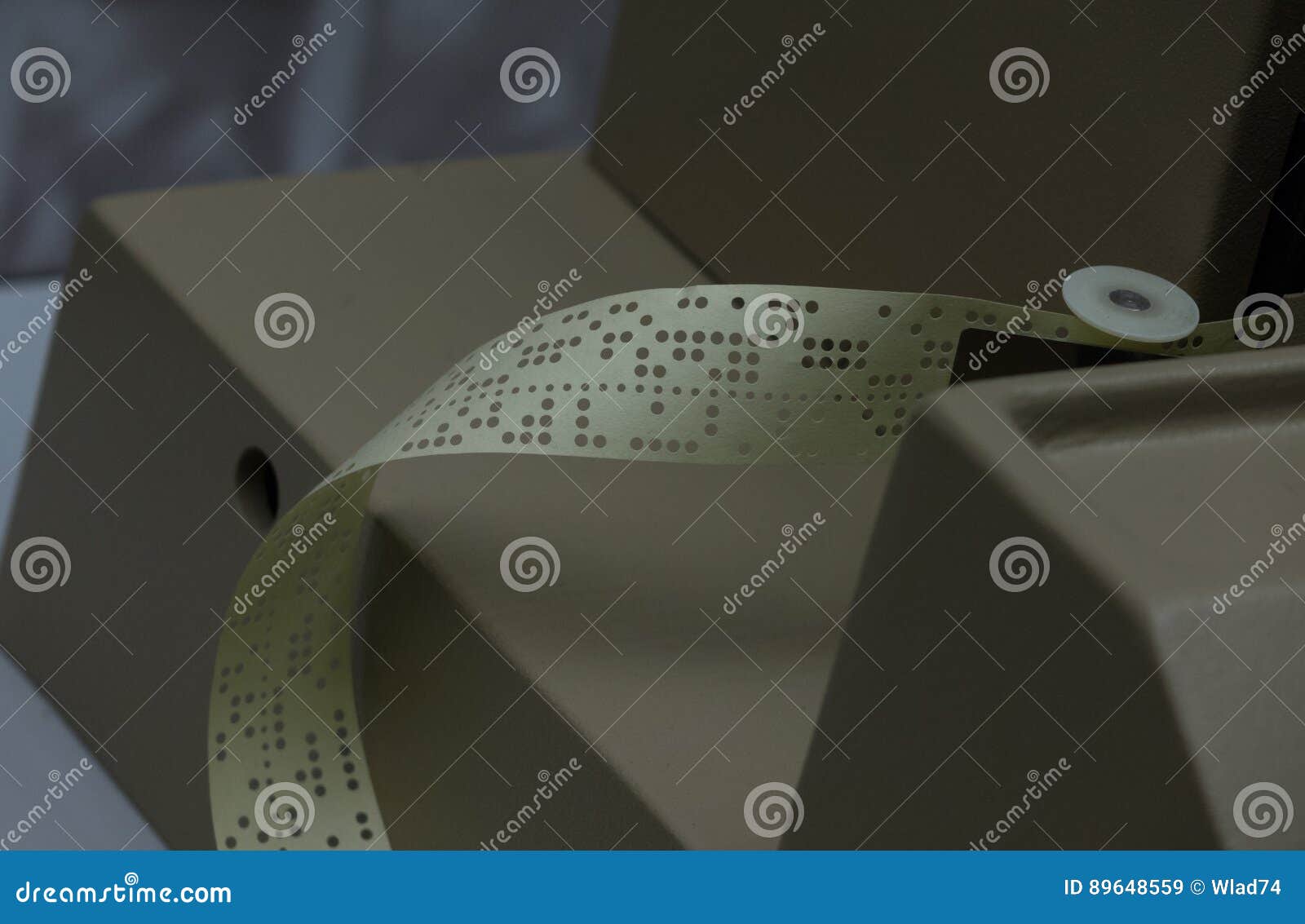The Perforated Paper Tape of an Old Device Stock Image - Image of paper ...