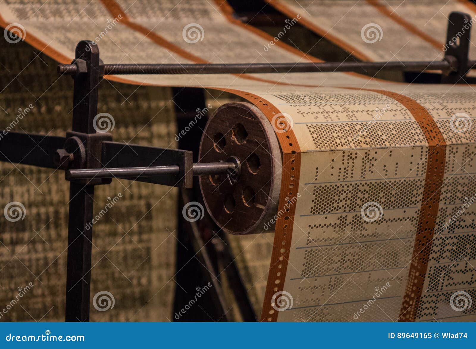 The Perforated Paper Tape of an Old Device Stock Image - Image of ...