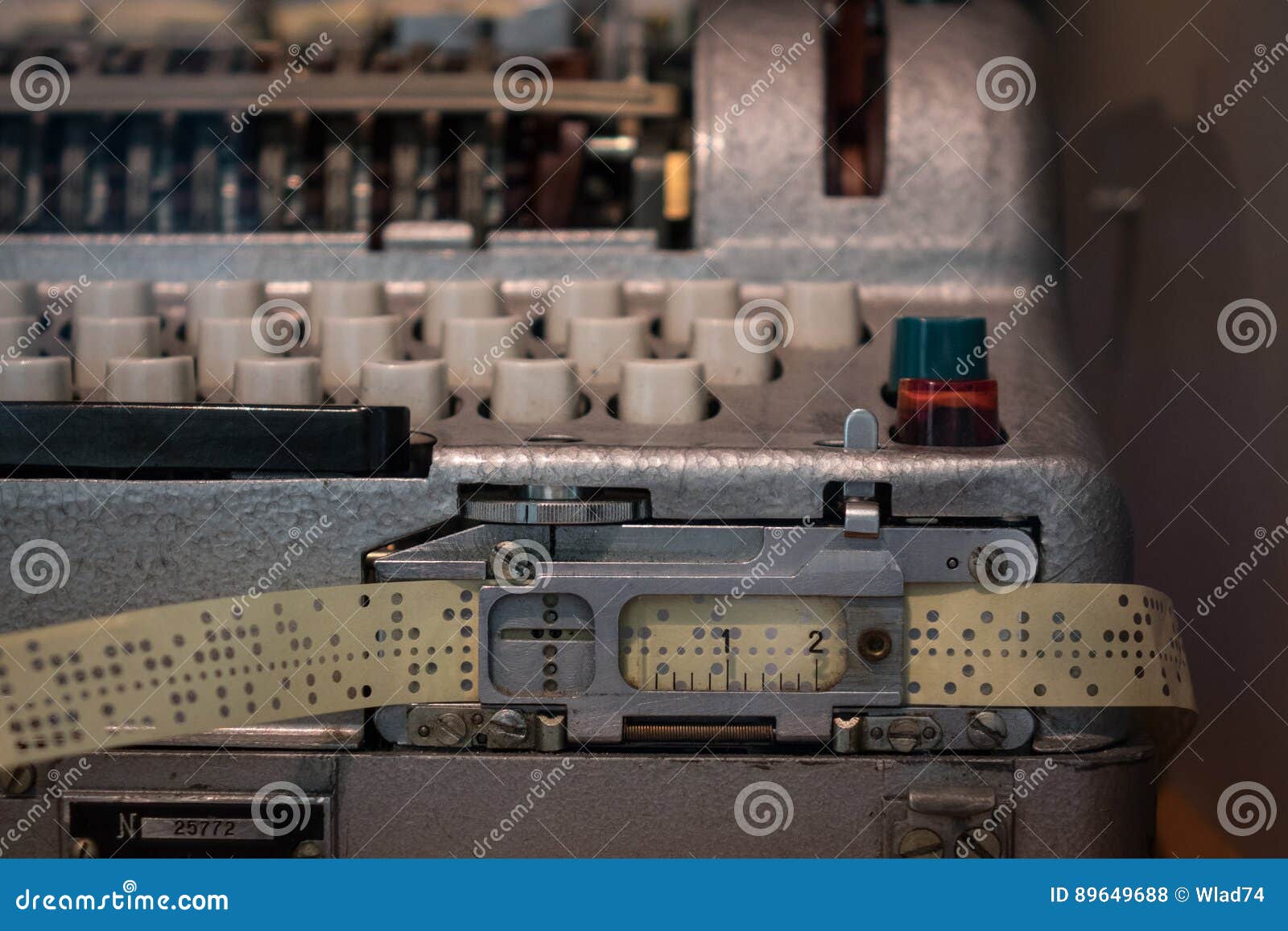 The Perforated Paper Tape of an Old Device Stock Photo - Image of macro ...