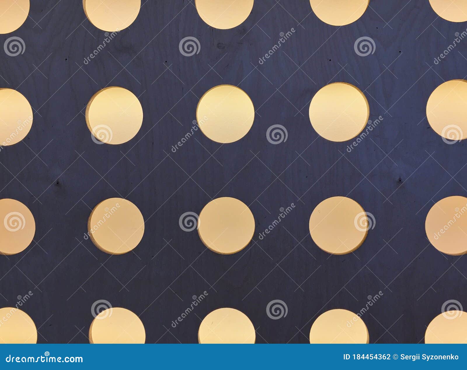 Perforated Pattern Wooden Board with Backlight Home Decor, Round Holes ...