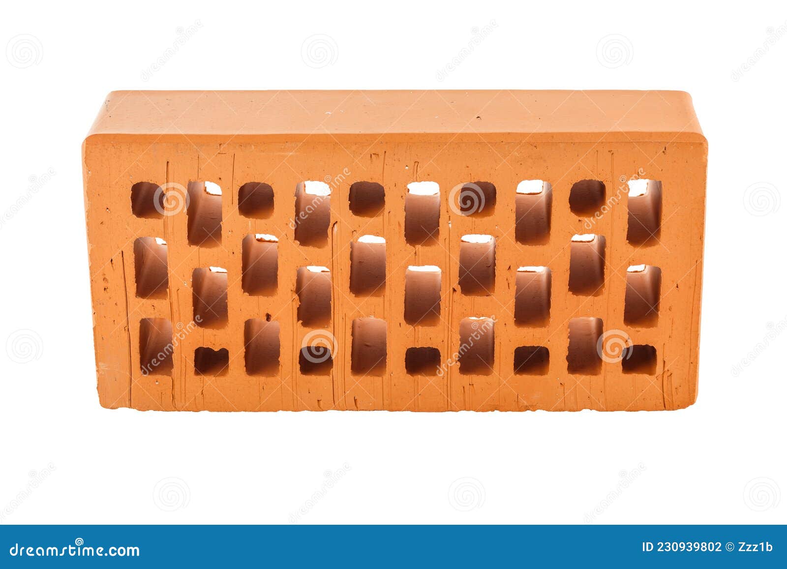 Perforated Red Brick Isolated on White Background Stock Photo - Image ...