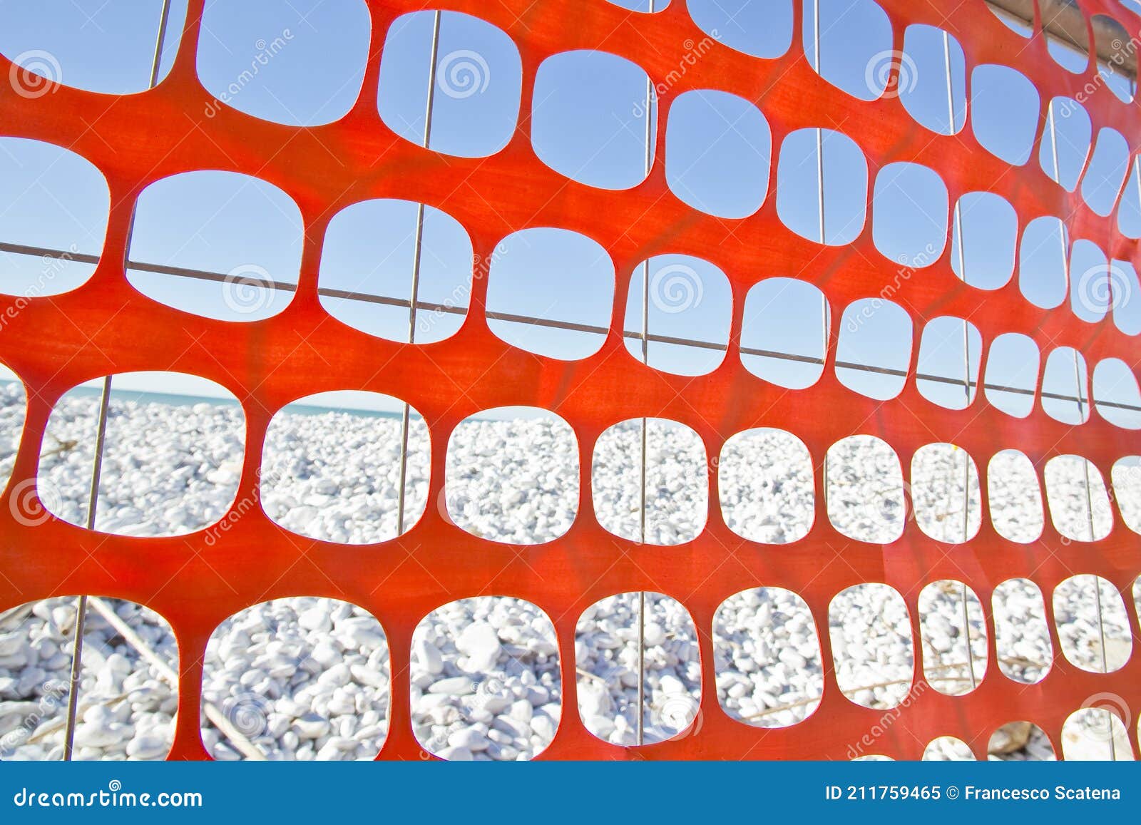 Perforated Safety Orange Plastic Grid To Delimit Construction Site ...