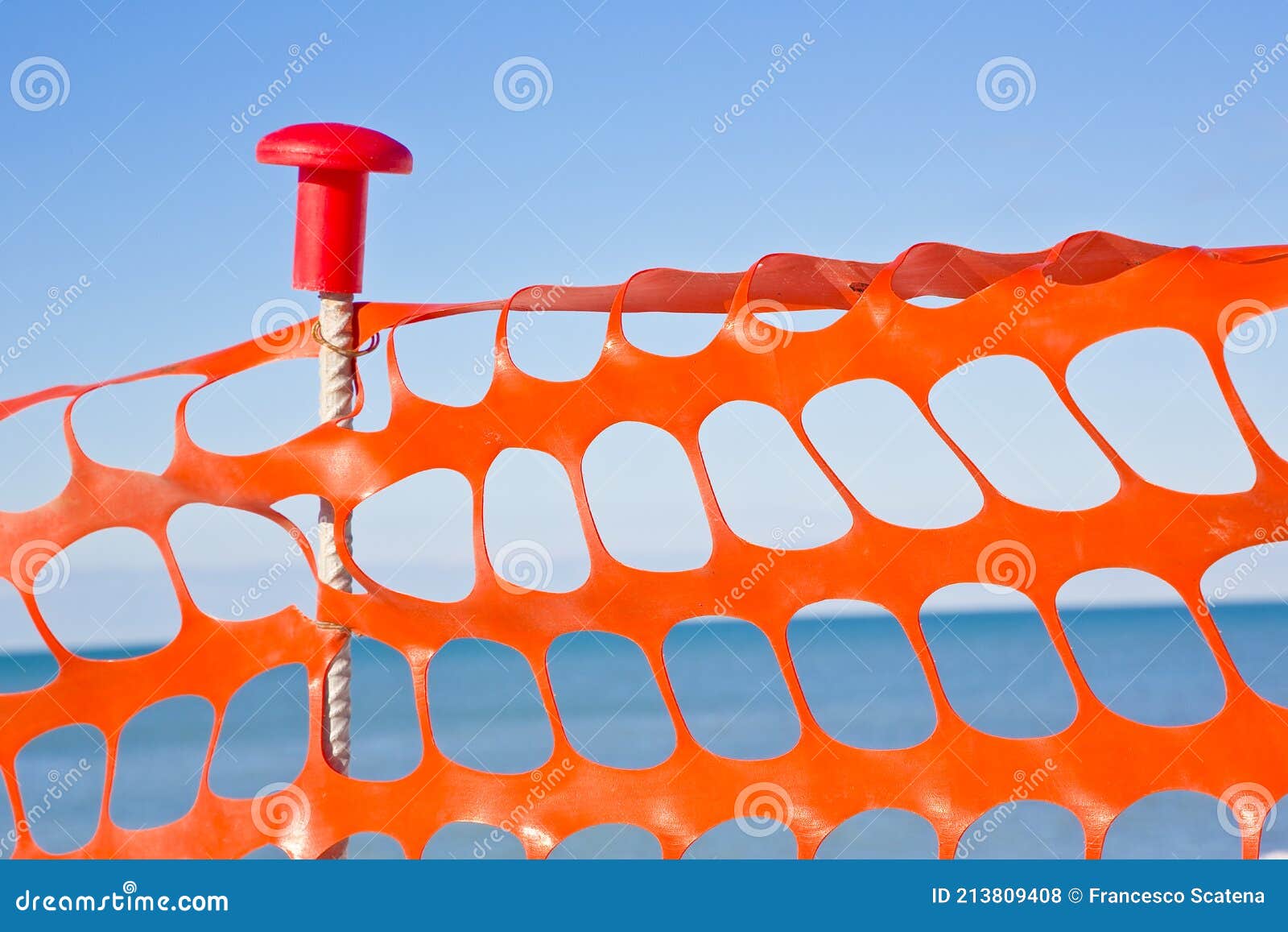 Perforated Safety Orange Plastic Grid To Delimit Construction Site ...
