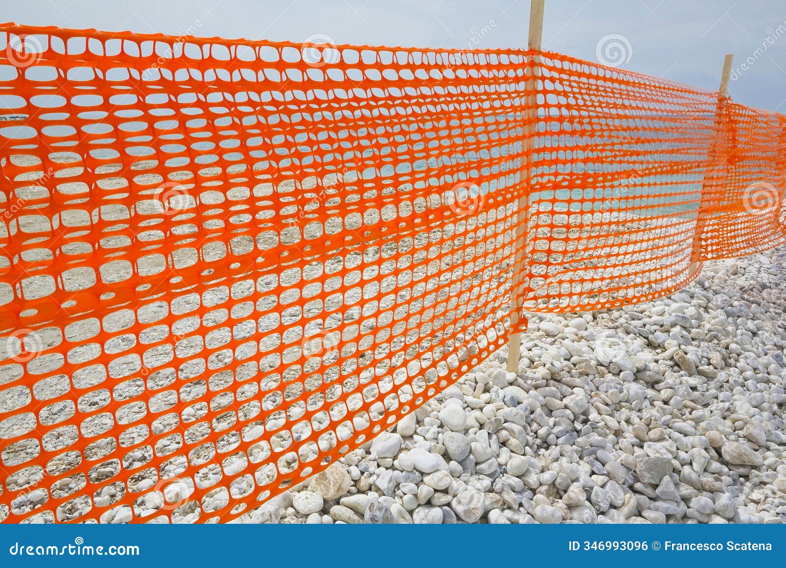 Perforated Safety Orange Plastic Grid To Delimit Construction Site ...